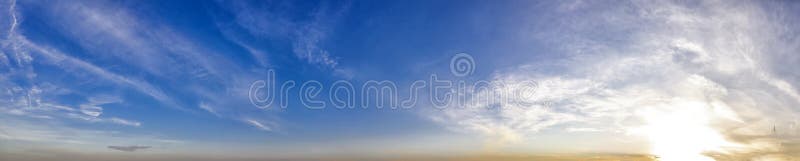 Panoramic View of Blue Sky with Clouds Stock Photo - Image of ...