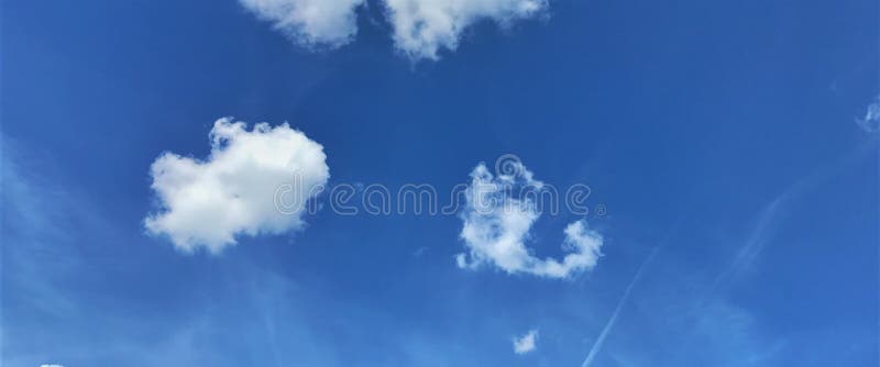 Panoramic View of Blue Sky with Sparse White Clouds on a Sunny Day ...