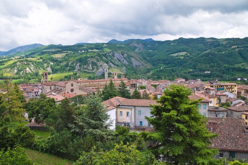 Panoramic View of Bobbio. Emilia-Romagna. Italy. Stock Image - Image of ...