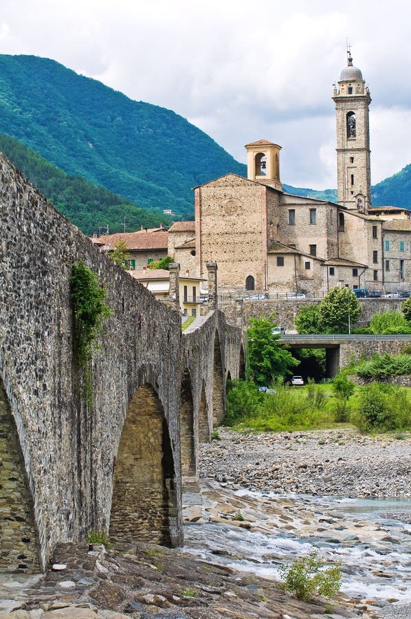 Panoramic View of Bobbio. Emilia-Romagna. Italy. Stock Image - Image of ...