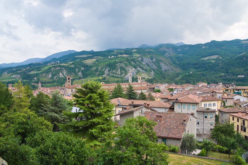 Panoramic View of Bobbio. Emilia-Romagna. Italy. Stock Image - Image of ...