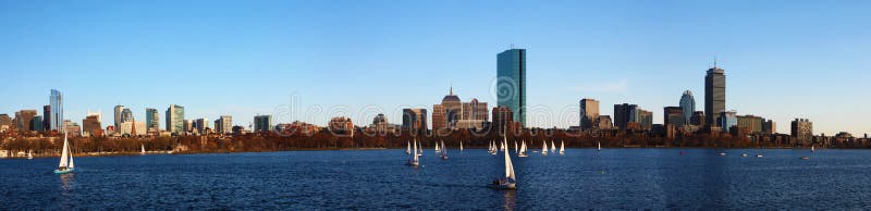 Panoramic View of the Boston, Massachusetts Skyline Stock Image - Image ...