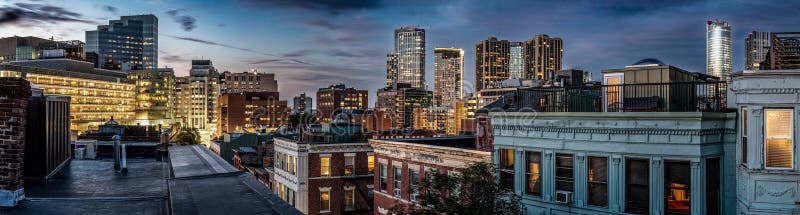 Panoramic View of Boston Skyline in Beacon Hill Editorial Stock Photo ...