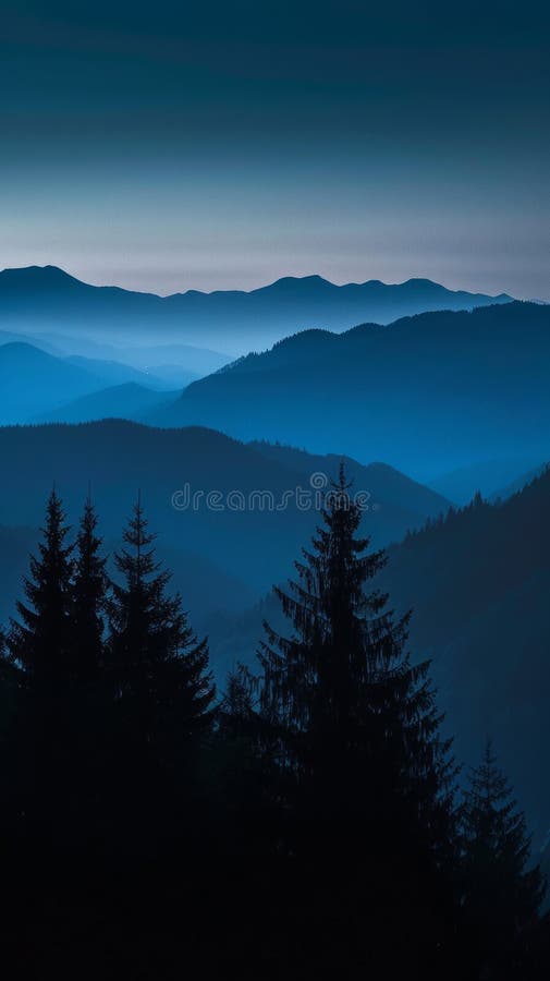 Panoramic View of a Breathtaking Sunset Over Mountains with a Prominent ...