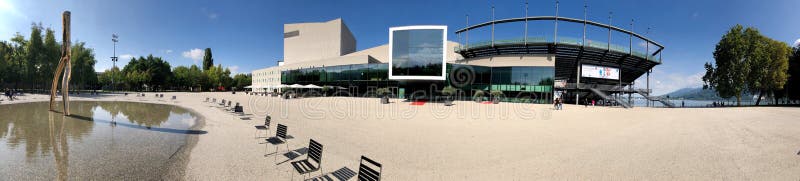 Panoramic View of the Bregenz Opera House Editorial Photography - Image ...