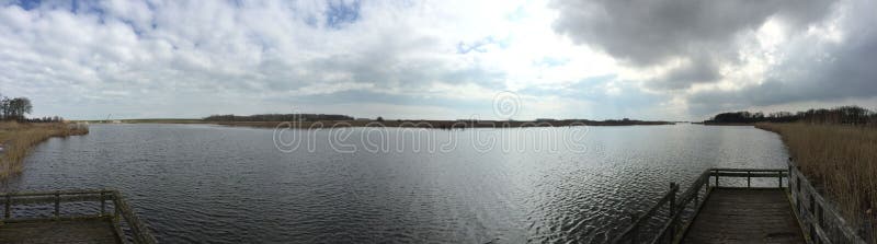 Panoramic View from a Bridge of a Lake Stock Image - Image of outdoors ...