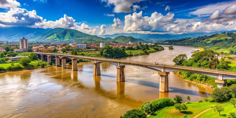 Panoramic View of the Bridge of West in the Cauca River Antioquia ...