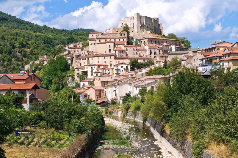 Panoramic View of Brienza. Basilicata. Italy. Stock Image - Image of ...