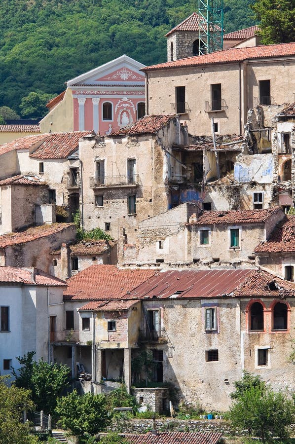 Panoramic View of Brienza. Basilicata. Italy. Stock Photo - Image of ...