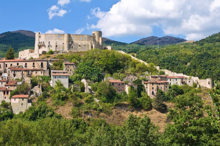 Panoramic View of Brienza. Basilicata. Italy. Stock Image - Image of ...