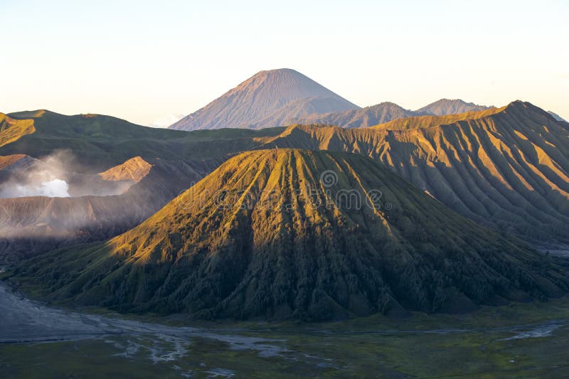 Panoramic View of Bromo Volcano at Sunrise in East Java, Indonesia ...