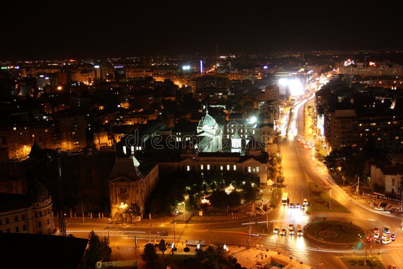 Panoramic View of Bucharest (Romania) at Night Editorial Photography ...