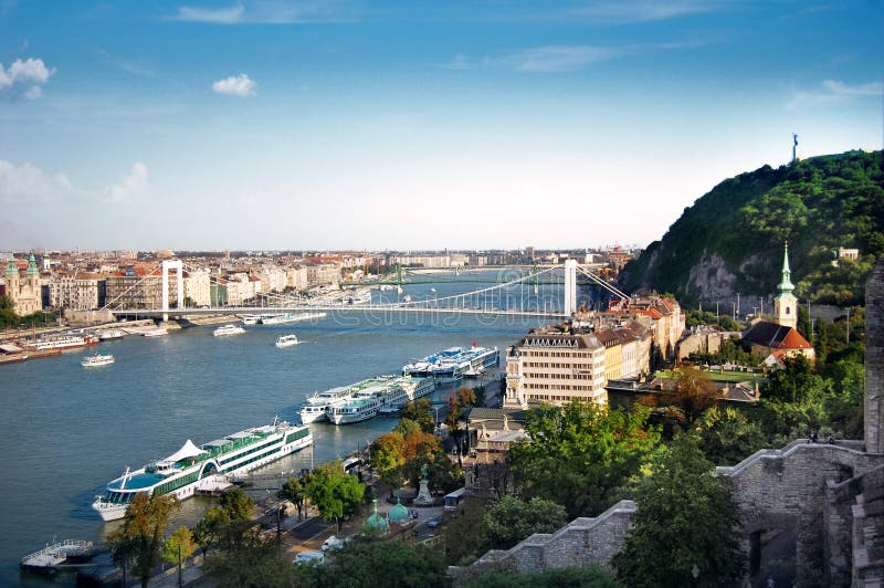 Panoramic view of Budapest stock photo. Image of east - 17467872