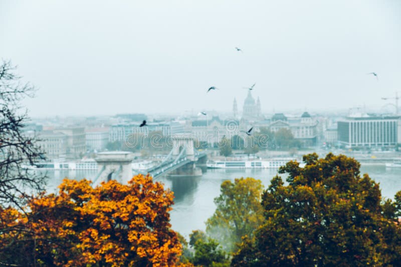 Panoramic View of Budapest in Autumn Stock Image - Image of colorful ...