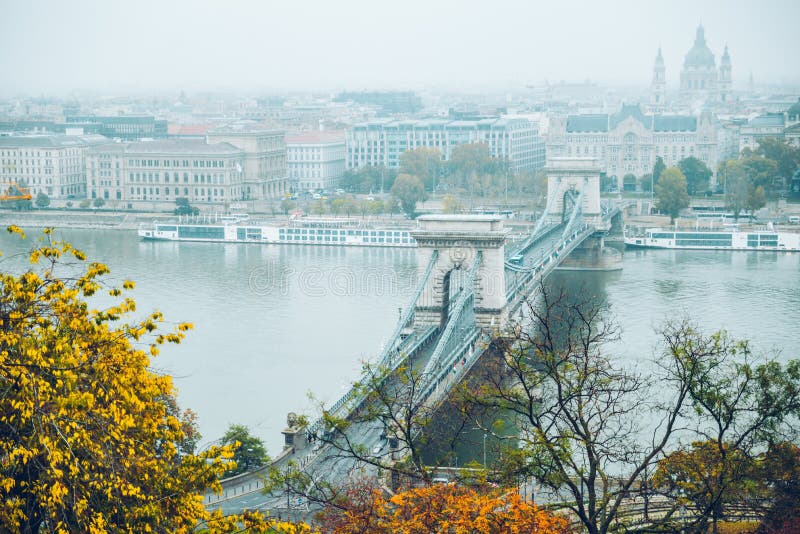 Panoramic View of Budapest in Autumn Stock Photo - Image of castle ...