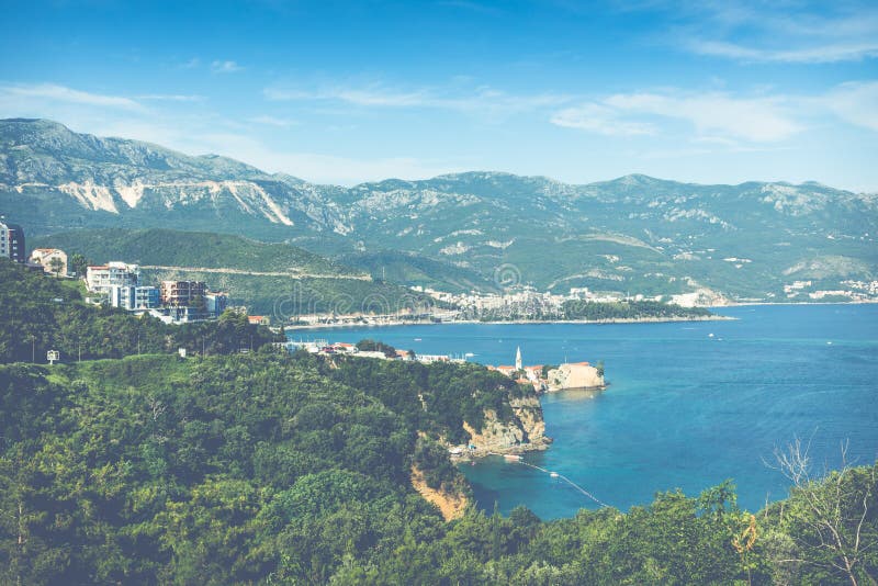 Panoramic View of the Budva Riviera from the Observation Deck of Stock ...