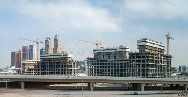 Panoramic View of Building Site Stock Photo - Image of urban, structure ...