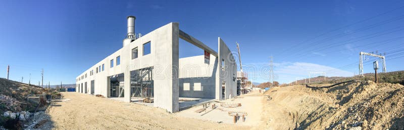 Panoramic View of Building Site Under Construction Editorial Stock ...
