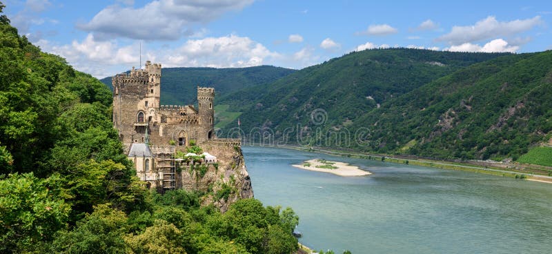 Panoramic View of Burg Rheinstein Castle, Germany Editorial Photography ...