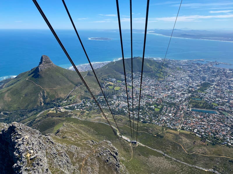 The Panoramic View from the Cableway at the Table Mountain Stock Photo ...