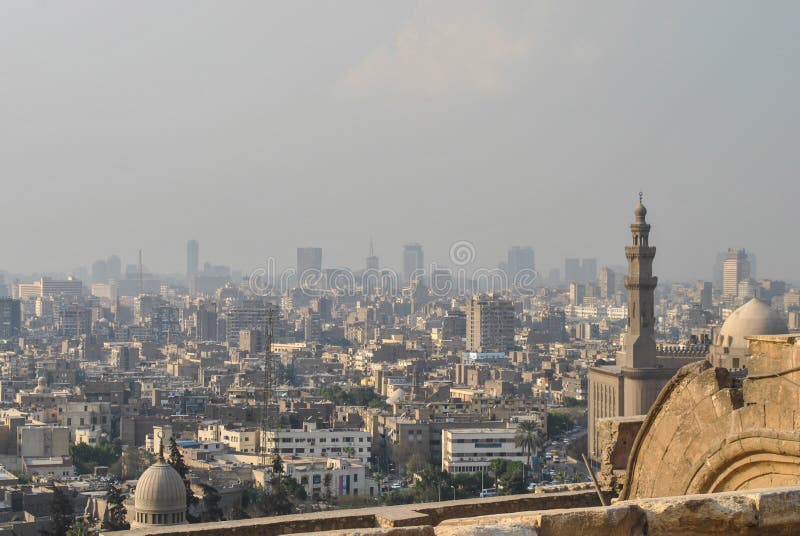 Panoramic View of Cairo from the Citadel, Egypt Stock Photo - Image of ...