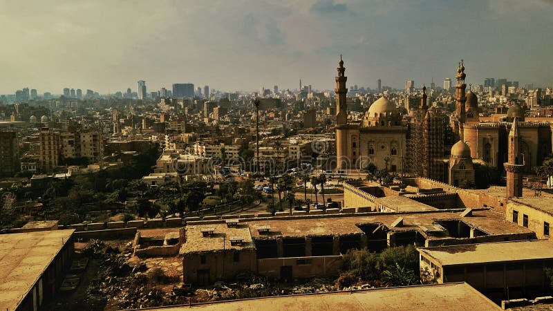 Cairo, Egypt - 02 01 2024: Panoramic View of Cairo View. Mosques and ...