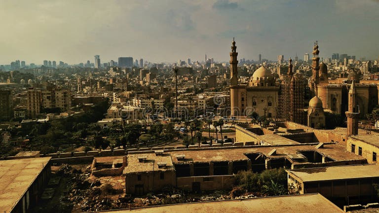 Cairo, Egypt - 02 01 2024: Panoramic View of Cairo View. Mosques and Rooftops of Buildings ...