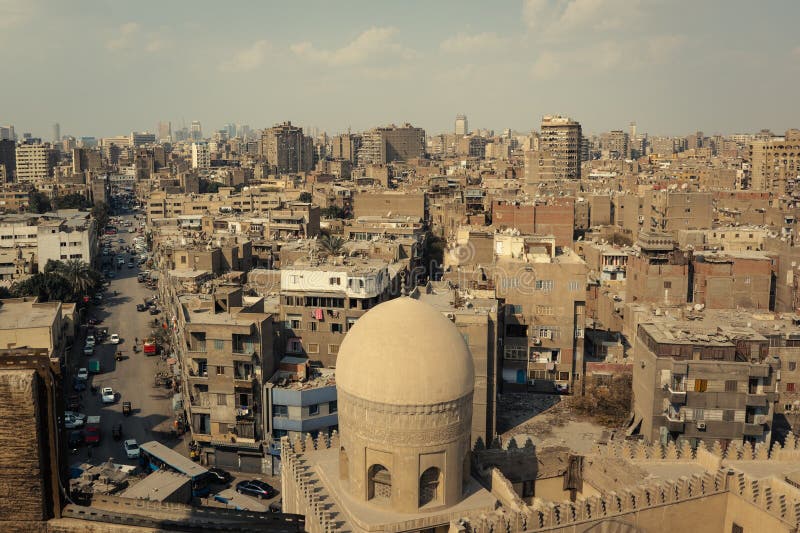 Cairo, Egypt - 10 02 2025: Panoramic View of Cairo from Drone Point of View. Mosques and ...