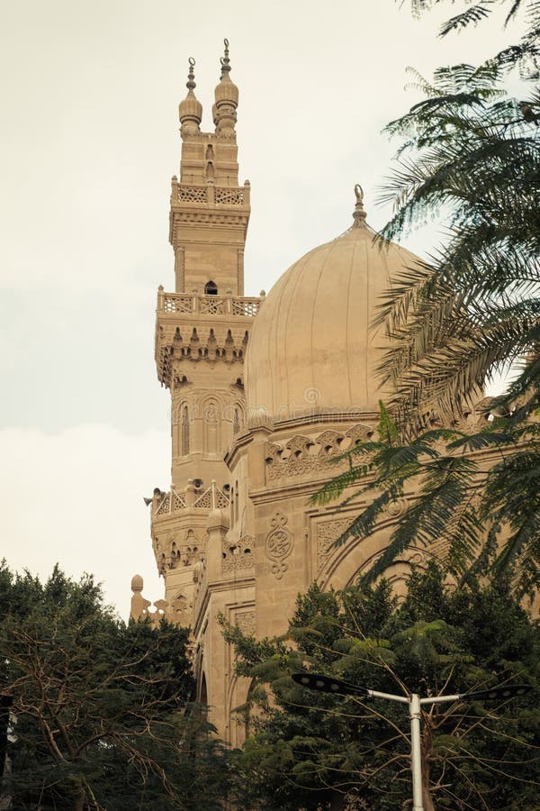 Panoramic View of Cairo from Drone Point of View. Mosques and Rooftops ...