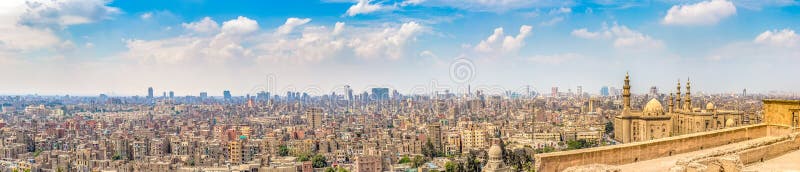 Panoramic view of Cairo stock photo. Image of islamic - 181651652
