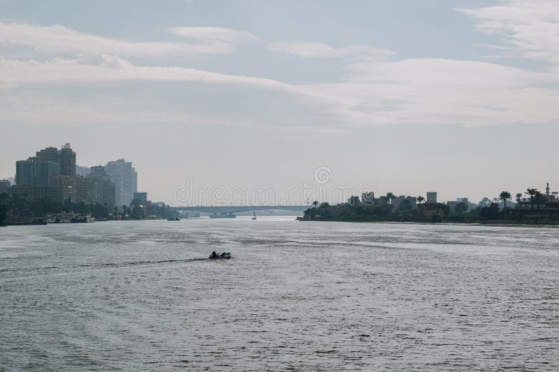Panoramic View of Cairo from the River Nile Stock Image - Image of ...