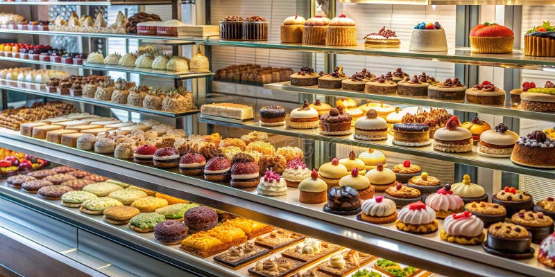 A Panoramic View of a Cake Shop Display Showcasing an Array of ...