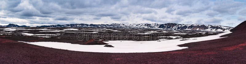 Panoramic View of Caldera Field Stock Photo - Image of iceland ...
