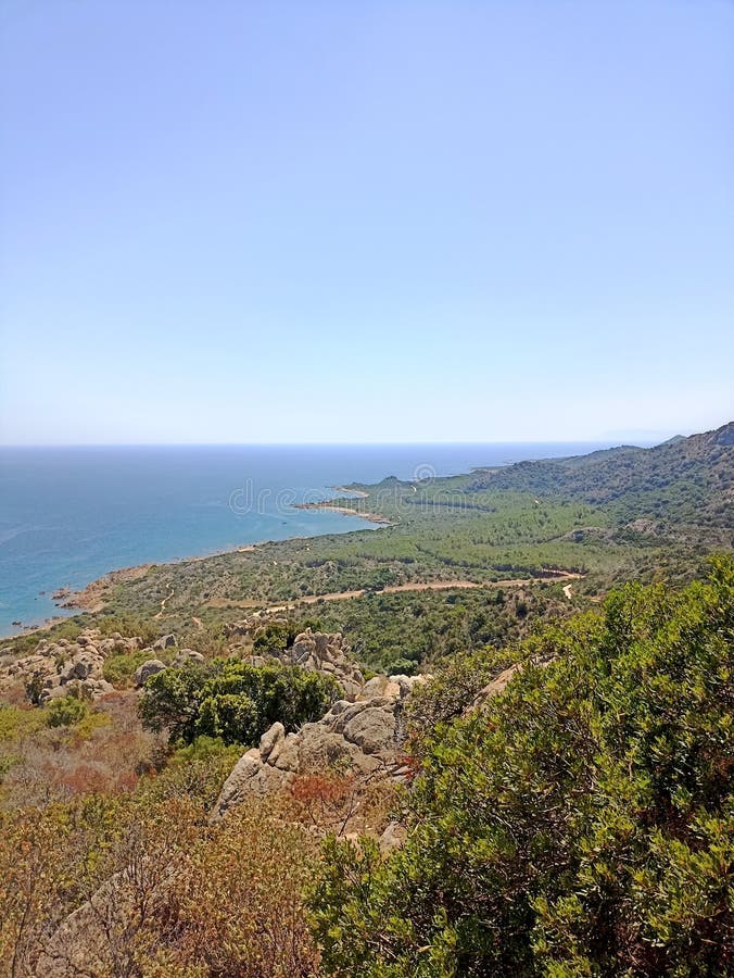 Panoramic View from Capo Comino Sardinia Stock Photo - Image of coast ...