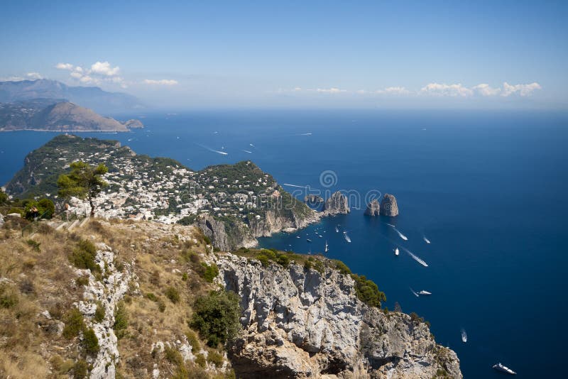 Panoramic view of Capri stock image. Image of naples - 21704961