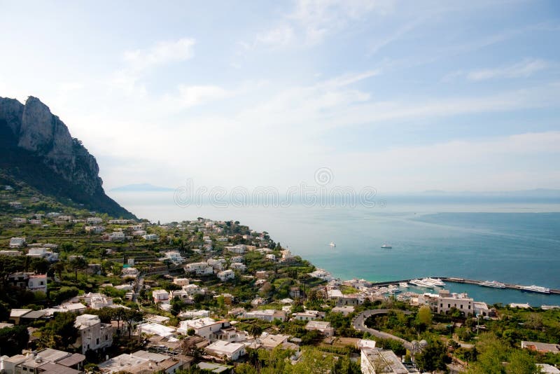 Panoramic View of Capri, Italy Stock Photo - Image of travel, blue ...