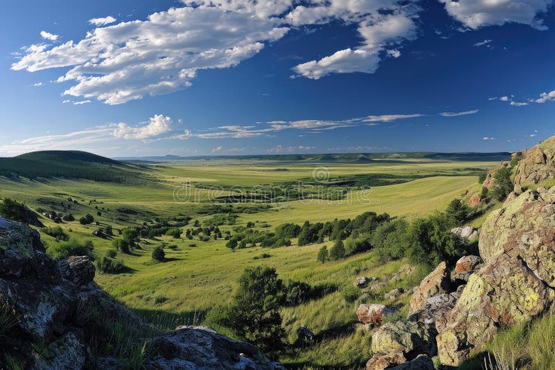 A Panoramic View Capturing a Wide Expanse of Scenery, an Expansive ...