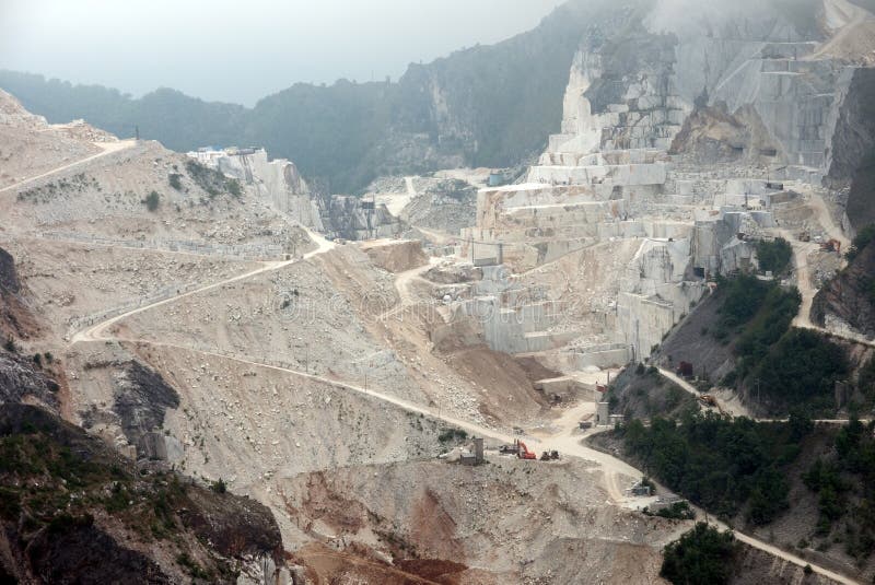 Panoramic View of Carrara Marble Quarries Stock Image - Image of marble ...