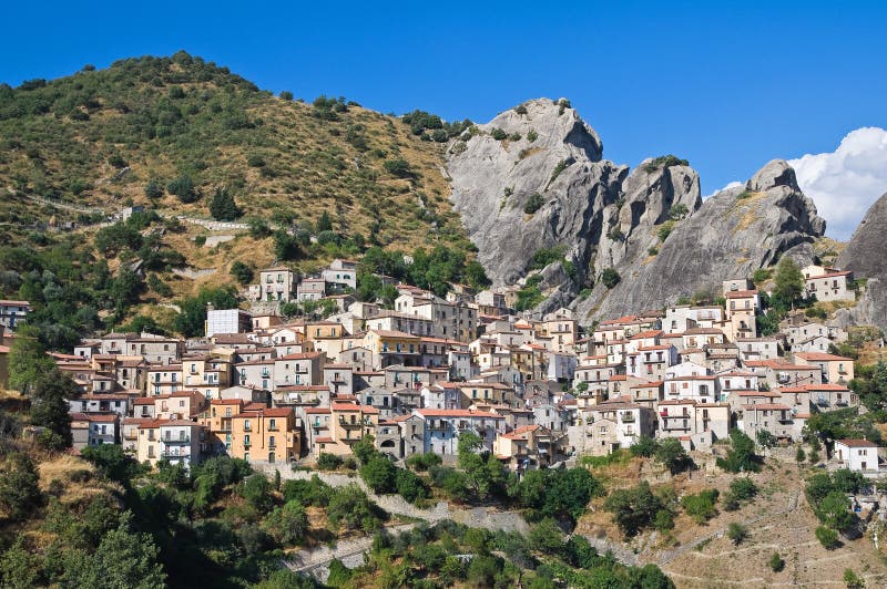Panoramic View of Castelmezzano. Basilicata Stock Photo - Image of ... Panoramic View of Castelmezzano. Basilicata Stock Photo - Image of ...
