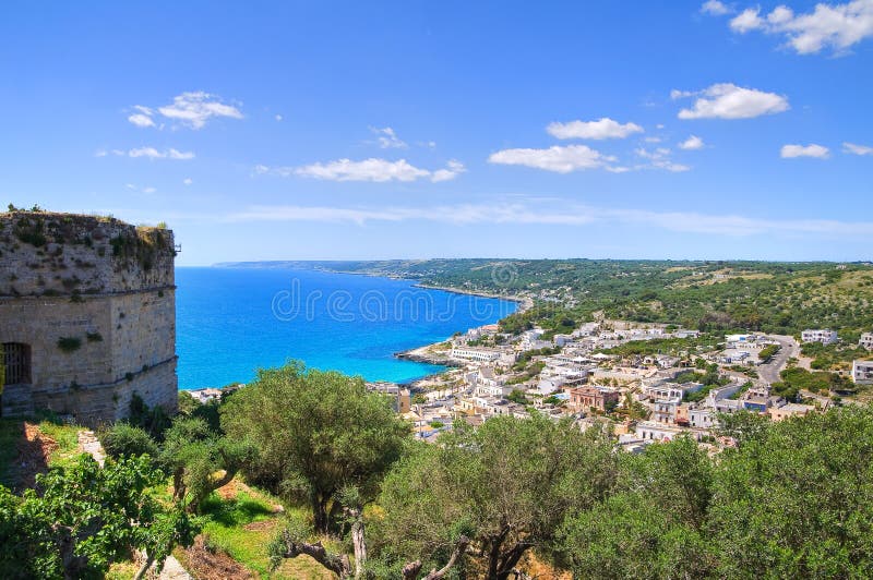 Panoramic View of Castro. Puglia. Italy. Stock Photo - Image of ...