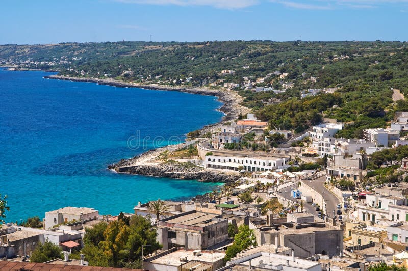 Panoramic View of Castro. Puglia. Italy. Stock Photo - Image of ...