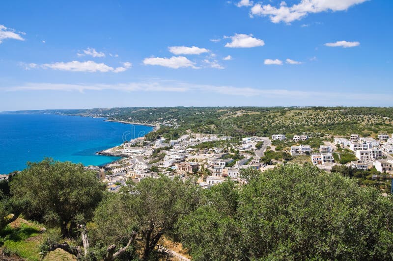 Panoramic View of Castro. Puglia. Italy. Stock Image - Image of ...