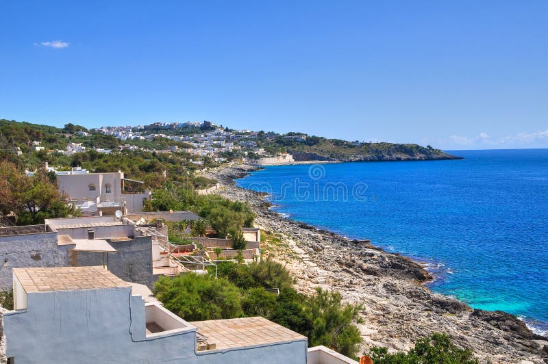 Panoramic View of Castro. Puglia. Italy. Stock Photo - Image of ...