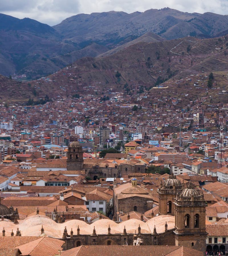 Panoramic View of the Central Square of Cusco in the Center of Cusco ...
