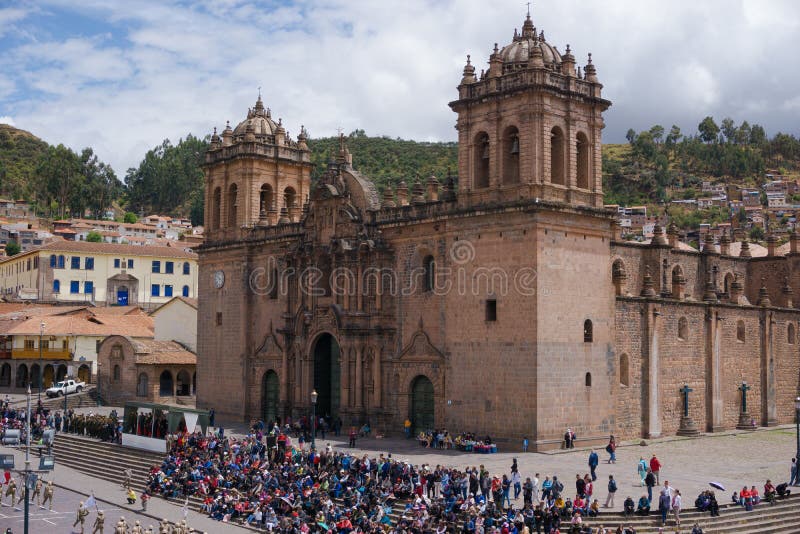Panoramic View of the Central Square of Cusco in the Center of Cusco ...