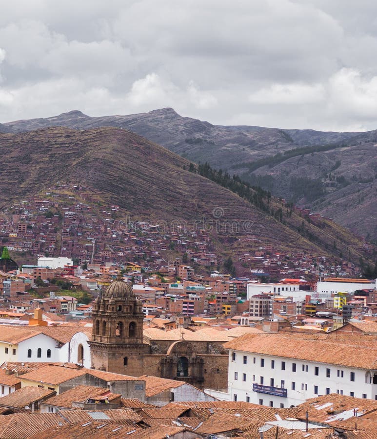 Panoramic View of the Central Square of Cusco in the Center of Cusco ...