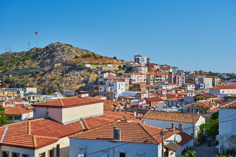 Panoramic View of Cesme, Turkey Stock Image - Image of marina, outdoor ...