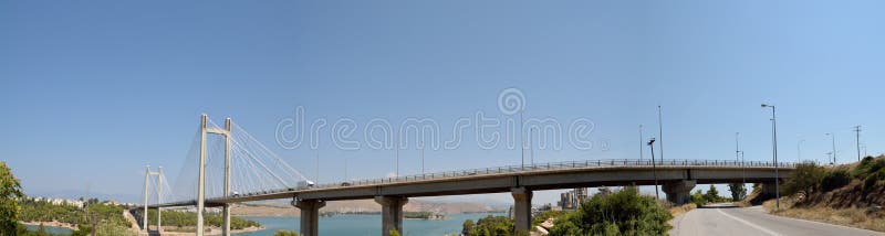 Panoramic View of Chalkida Bridge in Greece Stock Photo - Image of ...