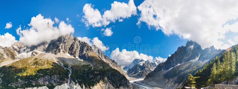 Panoramic View of Chamonix-Mont-Blanc Stock Image - Image of alps ...
