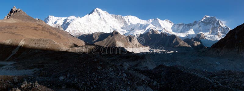 Panoramic view of Cho Oyu stock image. Image of holiday - 44734747